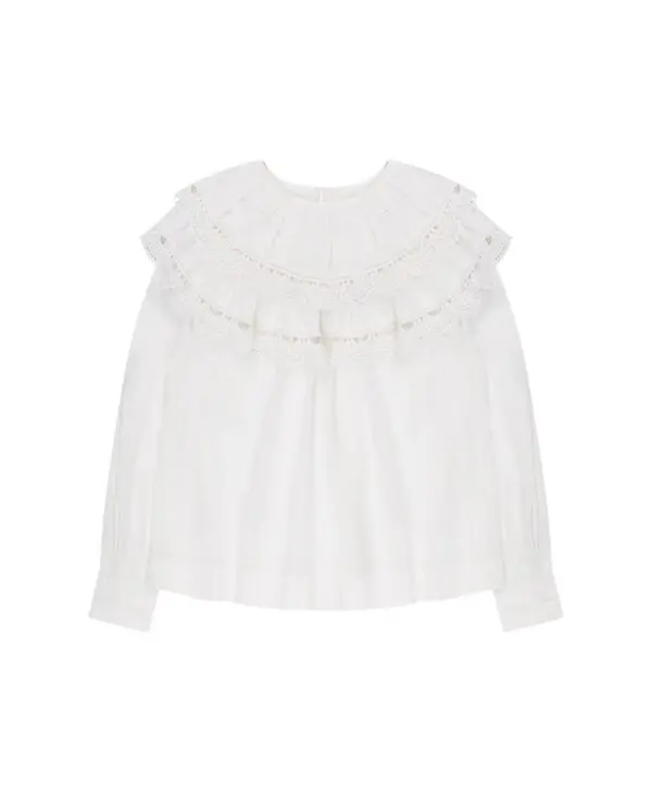 RO & ZO Crochet Frill Blouse
