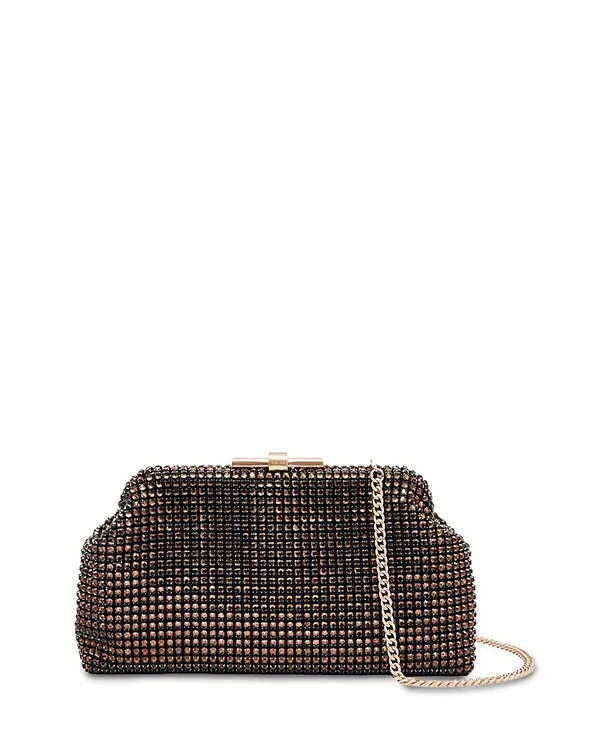 REISS Adaline Crystal Clutch - Chocolate