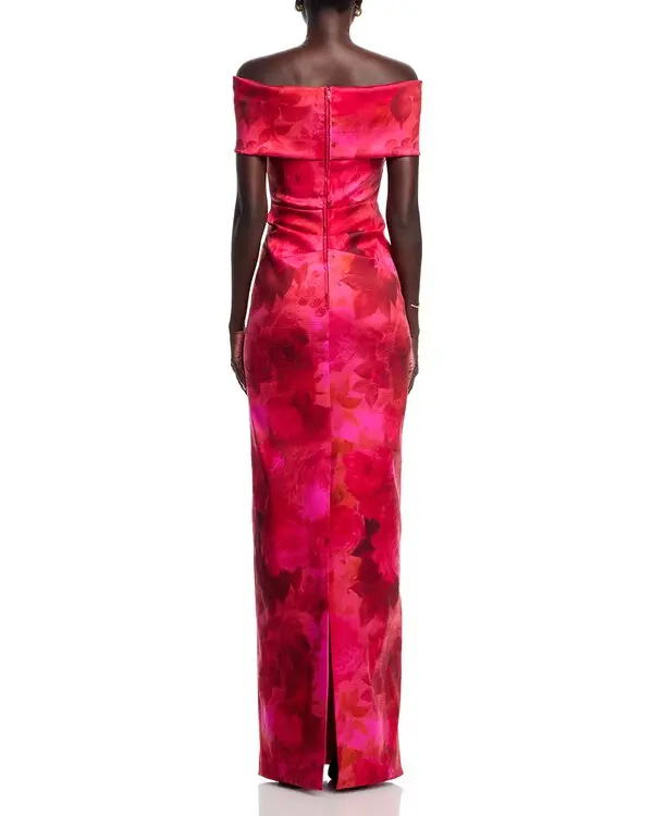 Rickie Freeman For Teri Jon Off The Shoulder Floral Gown
