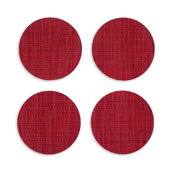 CHILEWICH Mini Basketweave Round Coasters, Set Of 4