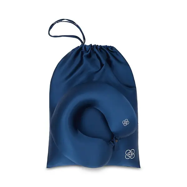 Gingerlily Silk Travel Neck Pillow - Navy