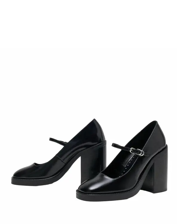 Maje Fauriz Leather Mary Jane Pumps