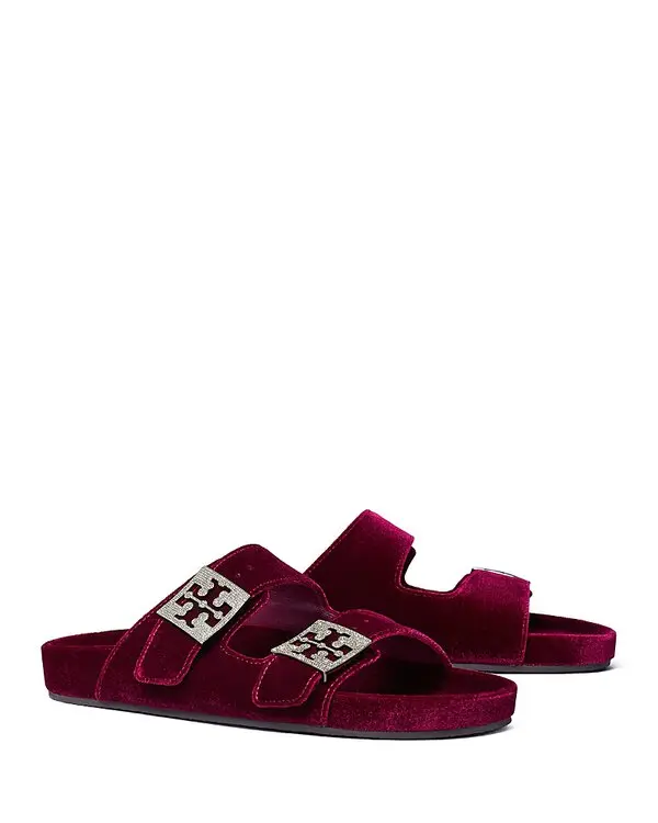 Tory Burch Mellow Pave Slide Sandals - Burgundy