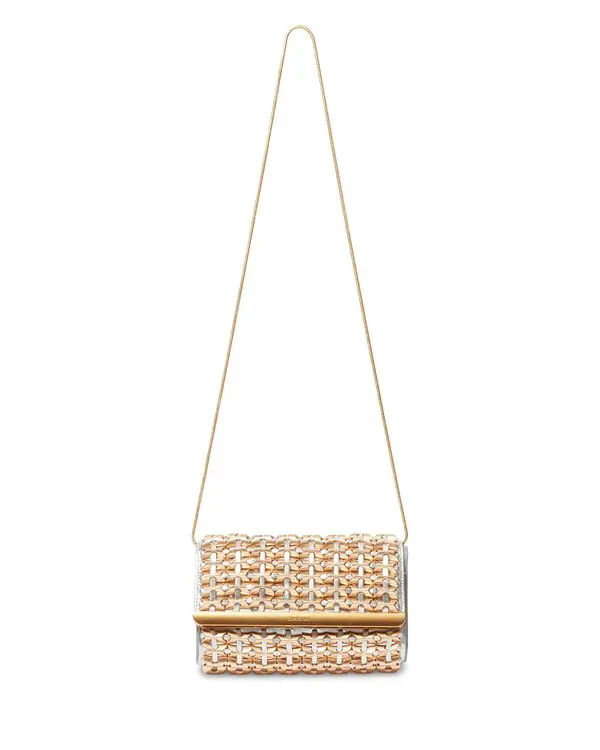 Simkhai Rola Beaded Metallic Leather Clutch