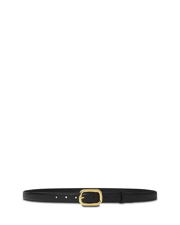 FRAME The Rounded Buckle Leather Belt - Black