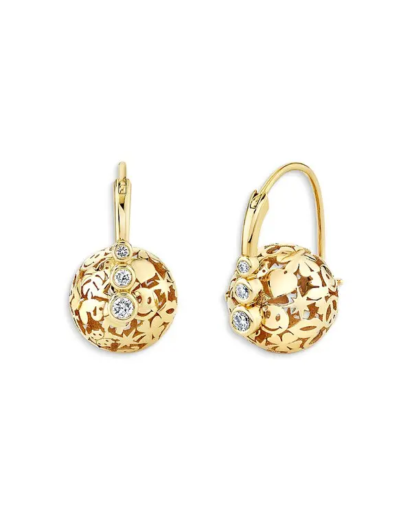 SYDNEY EVAN 14k Yellow 0.2 Tcw Diamond Wallpaper Drop Earrings - Gold