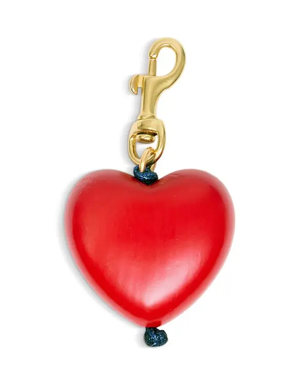 Clare V. Grande Heart Fob - Poppy