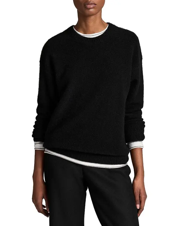 Vince Boiled Cashmere Crewneck Sweater - Black