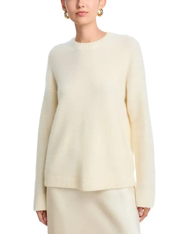Vince Boiled Cashmere Crewneck Sweater - Off White
