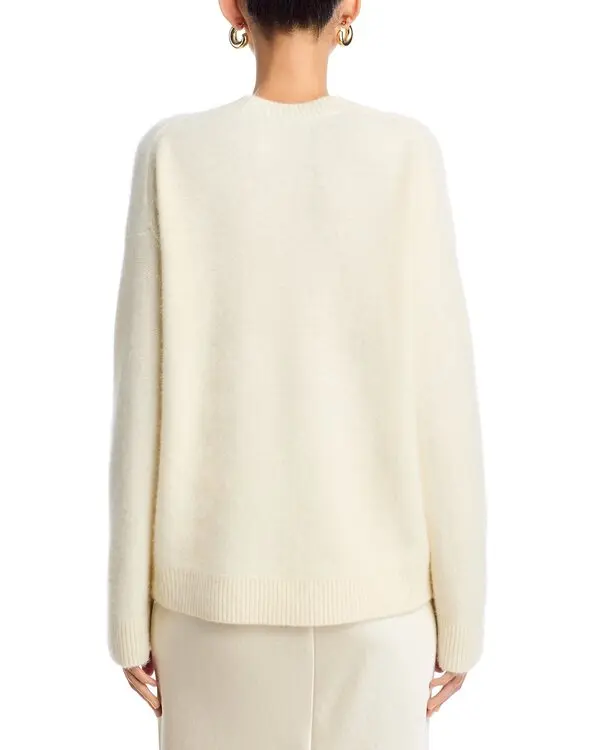 Vince Boiled Cashmere Crewneck Sweater - Off White