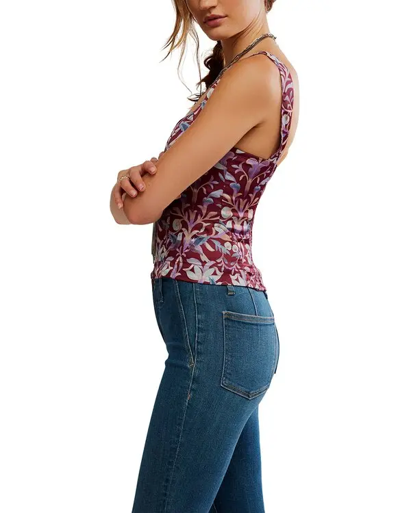 Free People Grace Corset Top - Cabernet