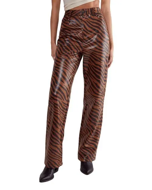 Nasty Gal Zebra Print Straight Leg Pants