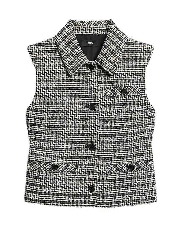 Theory Striped Tweed Vest