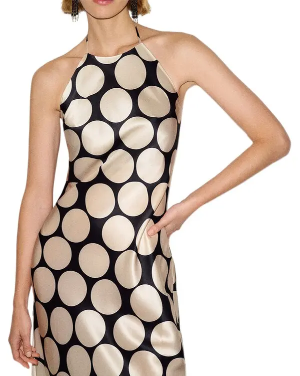 REFORMATION Halterneck Maxi Dress - Full Moon Dot