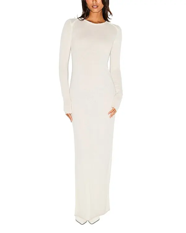 SKIMS Featherweight Cashmere Maxi Dress - Egret