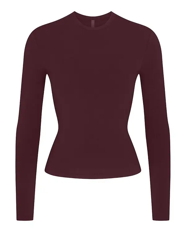SKIMS Jersey Long Sleeve Tee - Currant