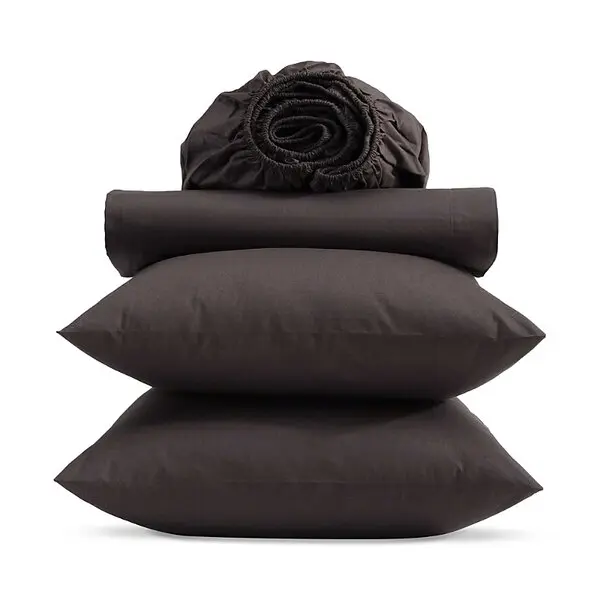 Vera Wang Solid Cool Comfort 4 Piece Sheet Set, King - Dark Brown