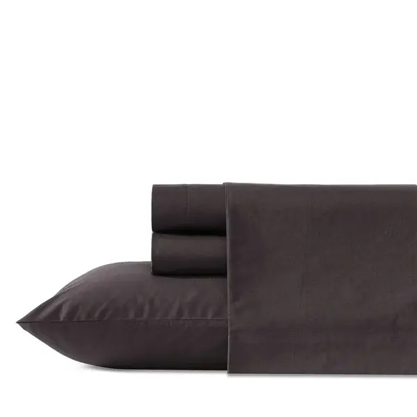 Vera Wang Solid Cool Comfort 4 Piece Sheet Set, Queen - Dark Brown