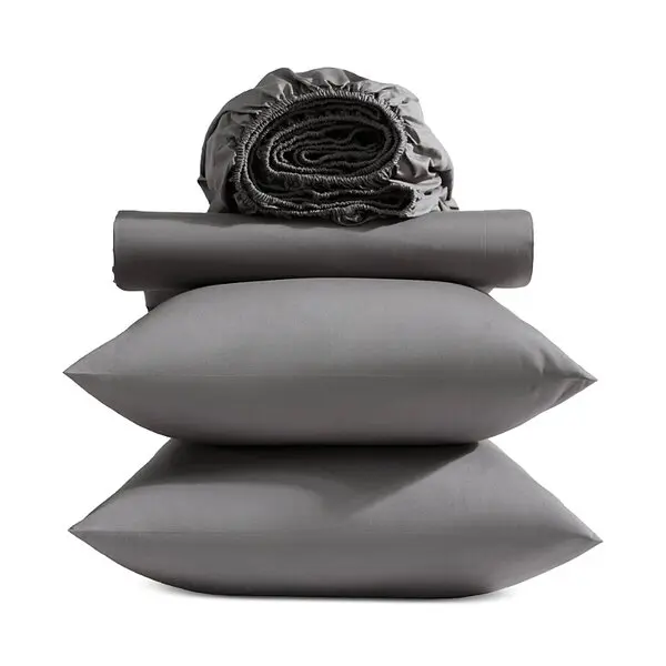 Vera Wang Solid Cool Comfort 4 Piece Sheet Set, Queen - Dark Grey
