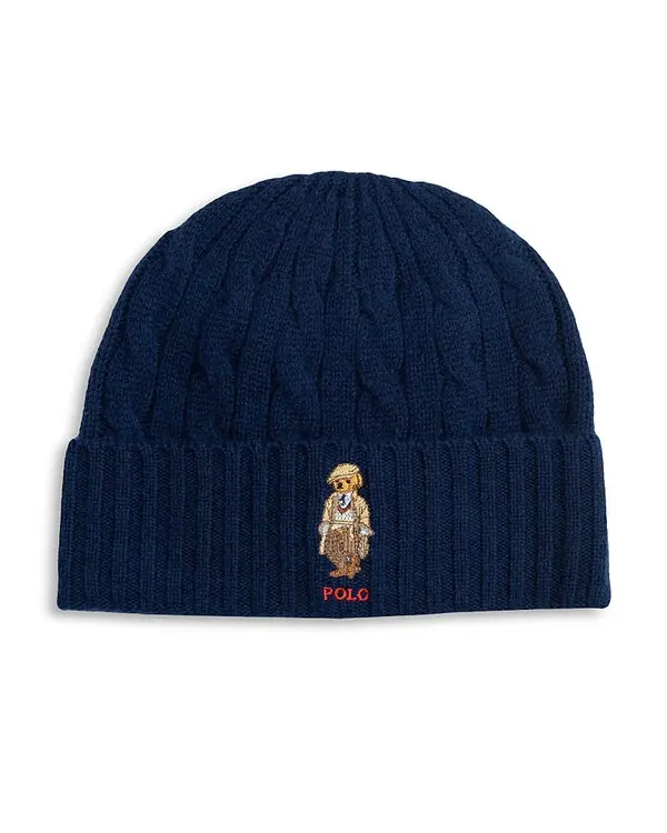 Ralph Lauren Charles Bear Cable Beanie - Newport Navy