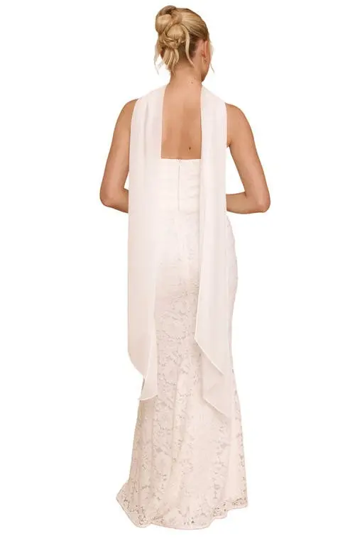 SIX STORIES Lace Bandeau Maxi Dress With Scarf Detail