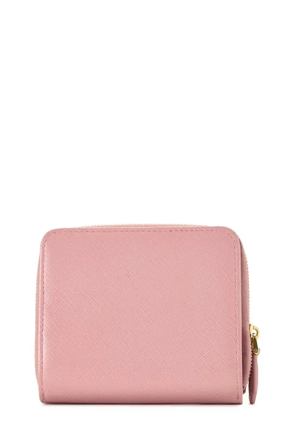 Prada Saffiano Zip Around Compact Wallet - Pink