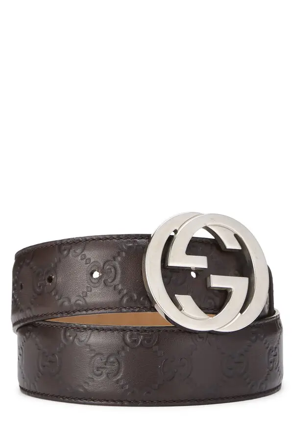 Gucci Guccissima Interlocking Gg Belt - Brown