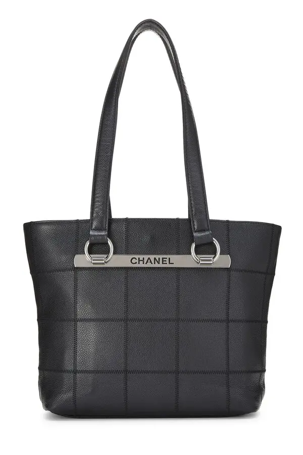 Chanel Quilted Caviar Chocolate Bar Tote