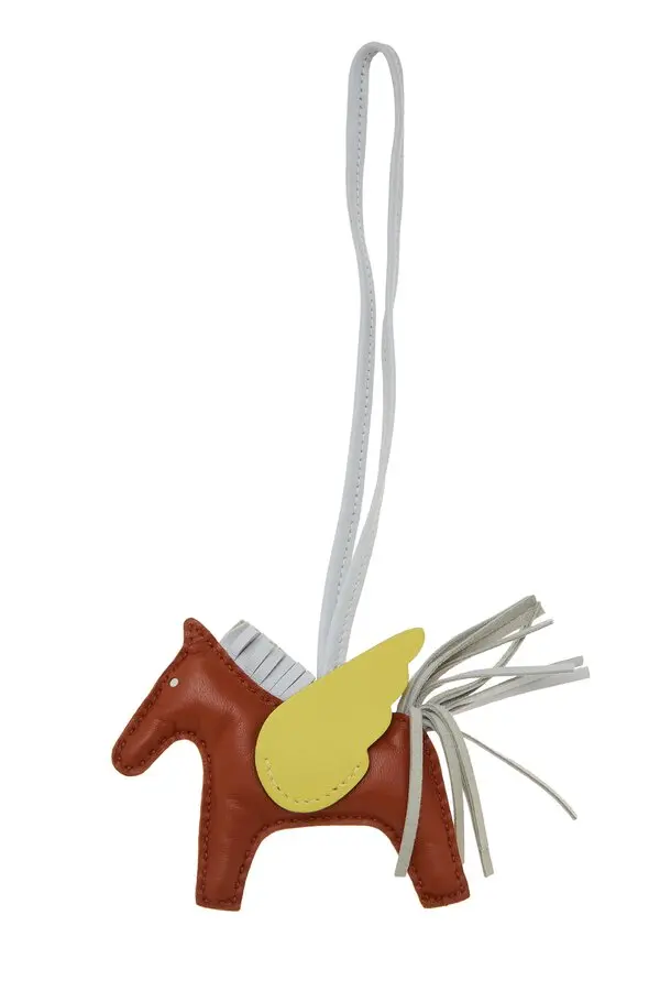 Hermès Milo Leather Rodeo Pegase Bag Charm - Cornaline