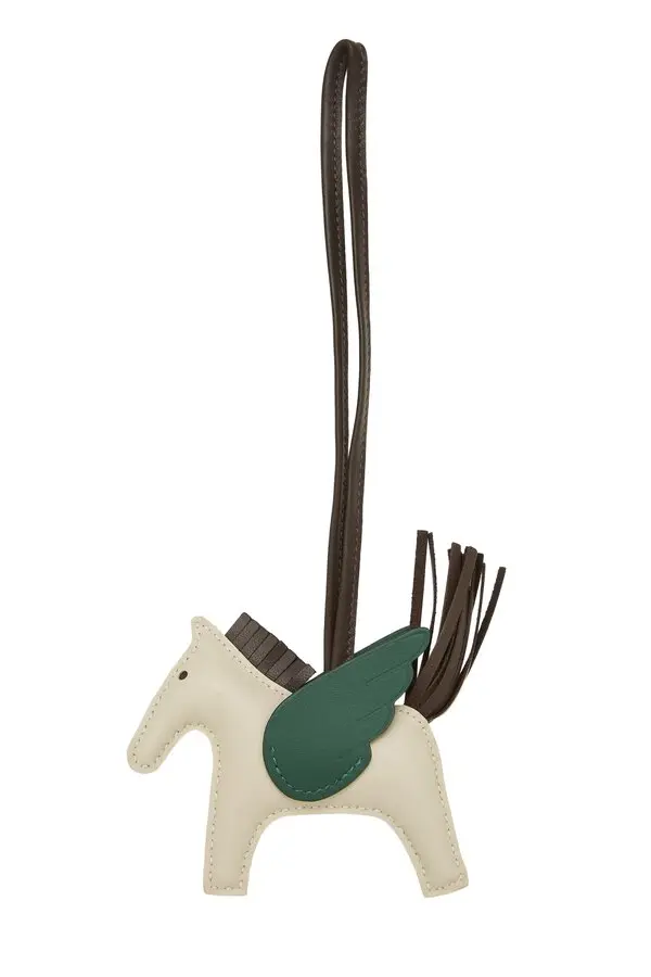 Hermès Milo Leather Rodeo Pegase Bag Charm - Craie