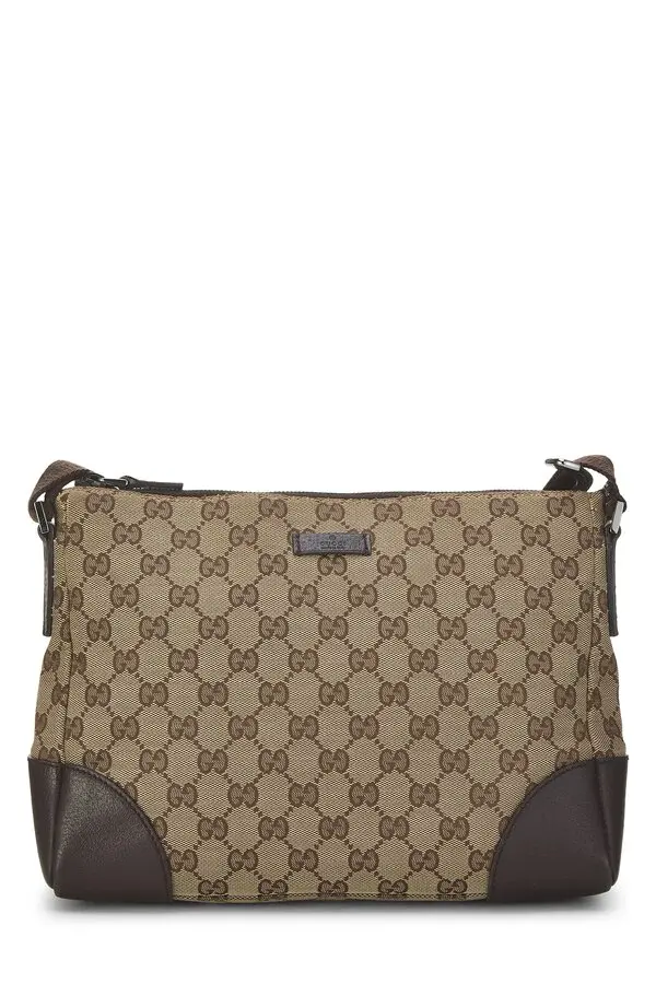 Gucci Original Gg Zip Messenger Bag - Brown