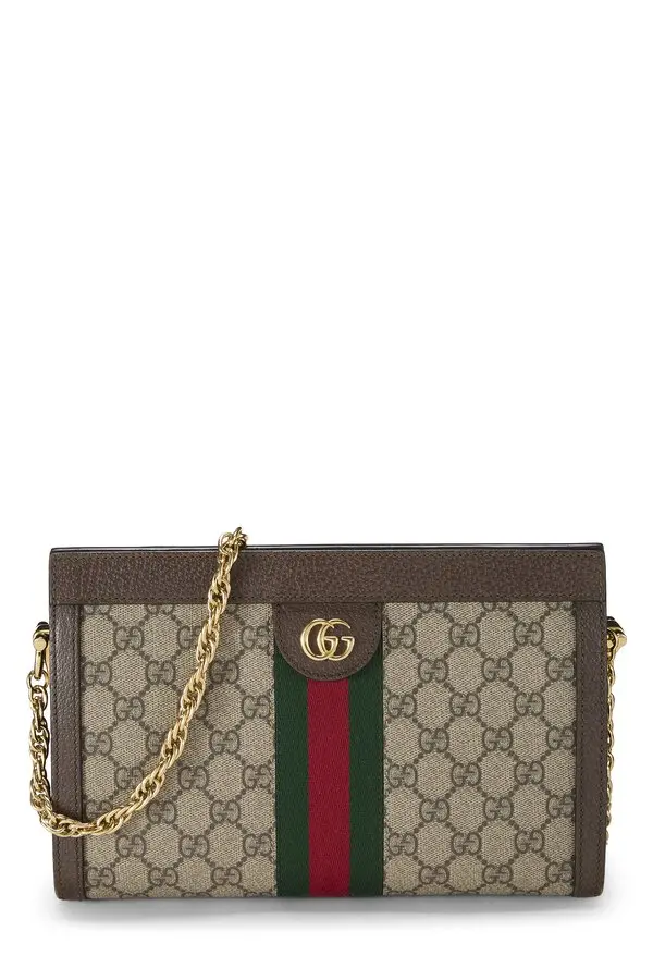 Gucci Original Gg Supreme Ophidia Shoulder Bag - Brown