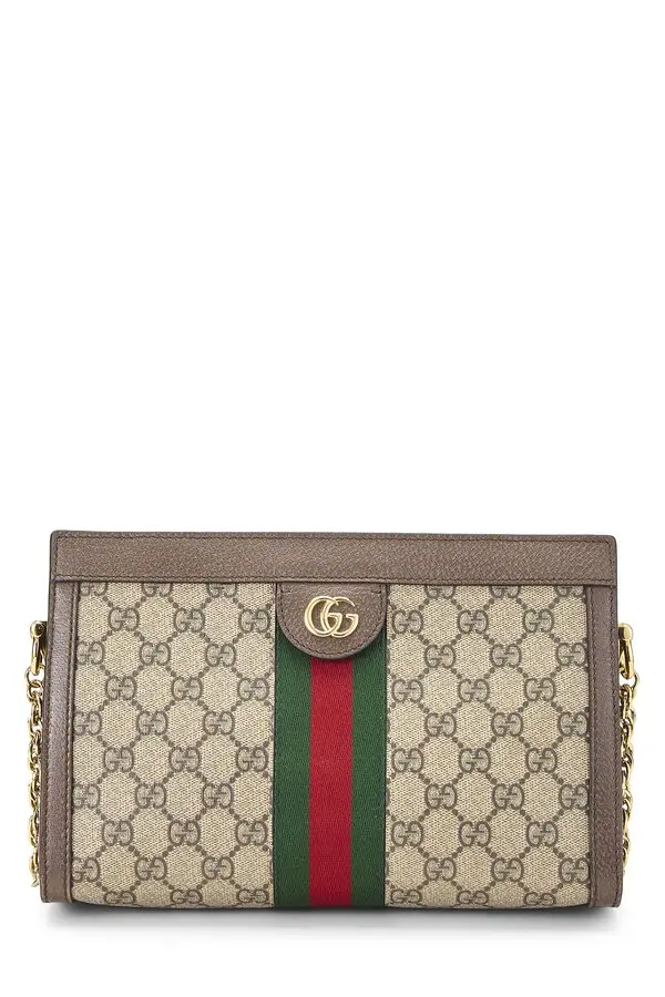 Gucci Original Gg Supreme Ophidia Shoulder Bag - Brown