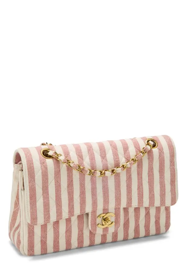 Chanel Quilted Linen Classic Flap