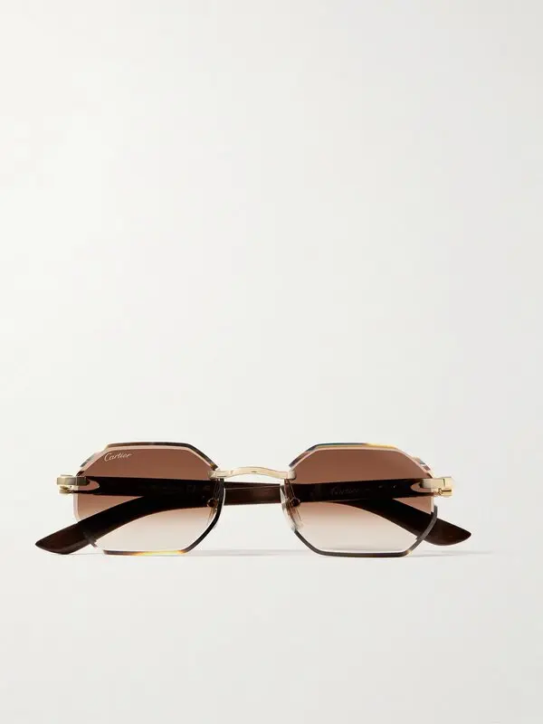 CARTIER Octagon-frame Sunglasses - Gold