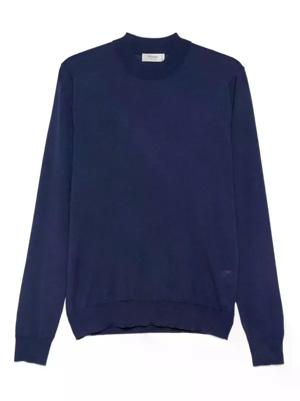 FERRANTE Crew-neck Long Sleeve Sweater - Blue
