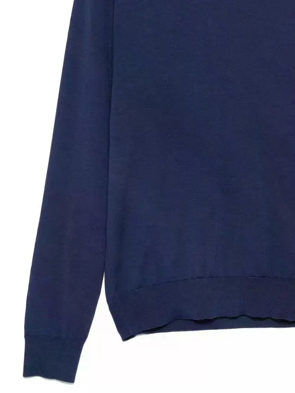 FERRANTE Crew-neck Long Sleeve Sweater - Blue