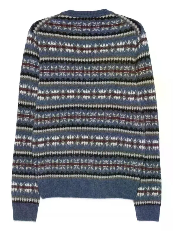 FERRANTE Patterned Crew-neck Sweater - Blue