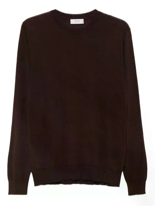 FERRANTE Crew Neck Sweater - Brown
