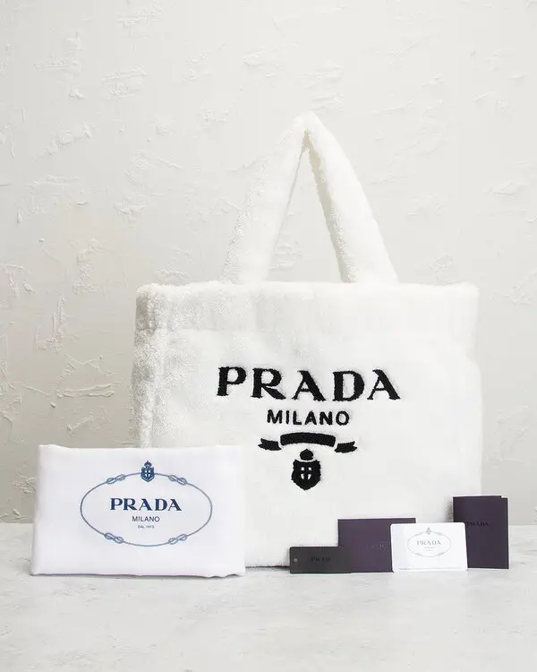 Prada Terry Tote Bag - White