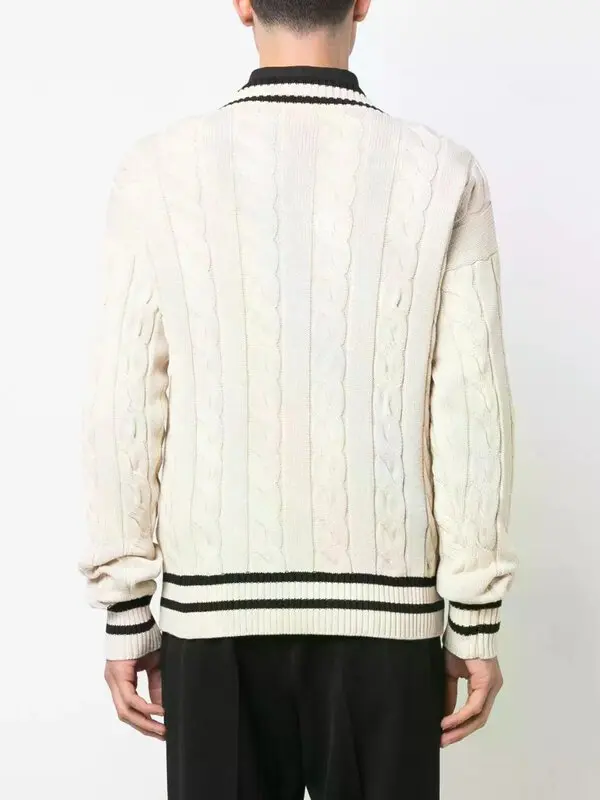 Aspesi Stripe-detail Cable-knit Jumper