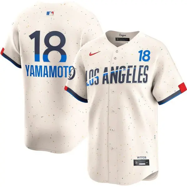 Nike Yoshinobu Yamamoto Los Angeles Dodgers City Connect Limited Jersey - Cream