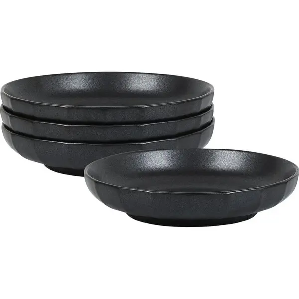 STONE + LAIN Rio Stoneware 4-piece Pasta Bowl Set - Black