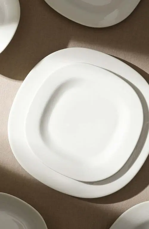 STONE + LAIN Quadro Porcelain 4-piece Salad Plate Set