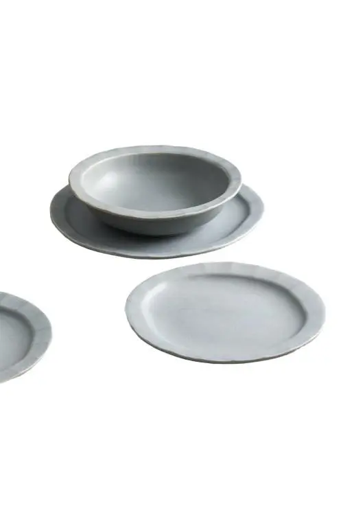 STONE + LAIN Oasis Stoneware 4-piece Salad Plate Set - Grey Blue