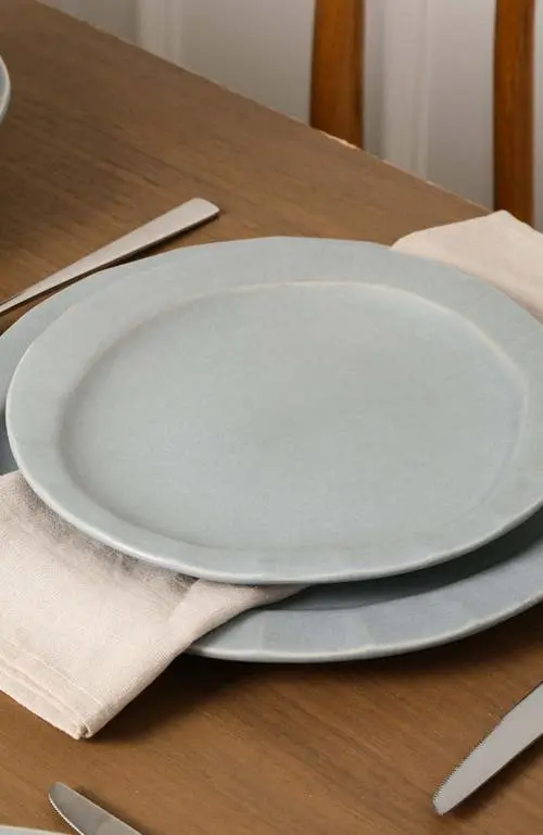 STONE + LAIN Oasis Stoneware 4-piece Salad Plate Set - Grey Blue