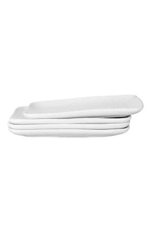 STONE + LAIN Olivia Stoneware 4-piece Salad Plate Set - White