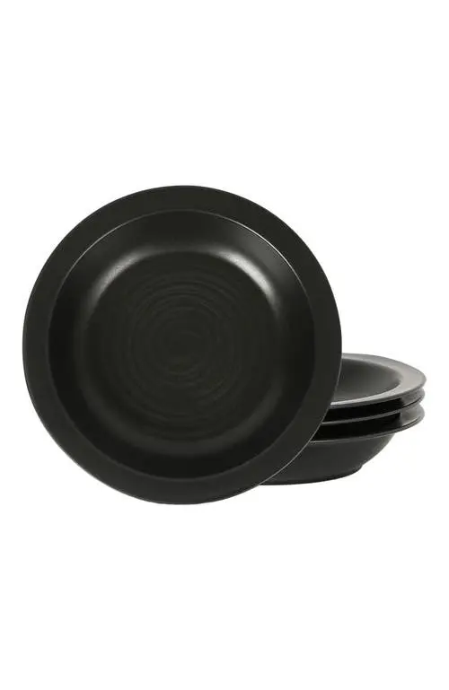 STONE + LAIN Orbit Stoneware 4-piece Pasta Bowl Set - Charcoal