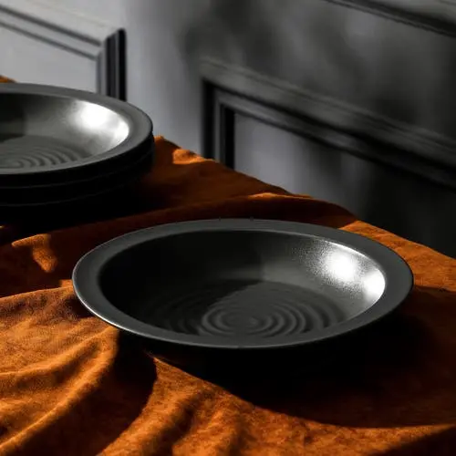 STONE + LAIN Orbit Stoneware 4-piece Pasta Bowl Set - Charcoal