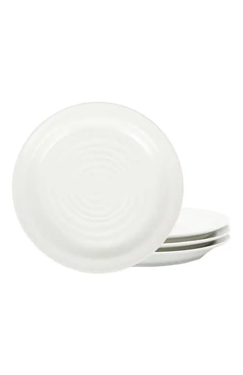 STONE + LAIN Orbit Stoneware 4-piece Salad Plate Set - White